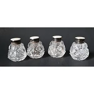 Dining | 2 Sets Of Cut Crystal Salt And Pepper Shakers Sterling Mother ...